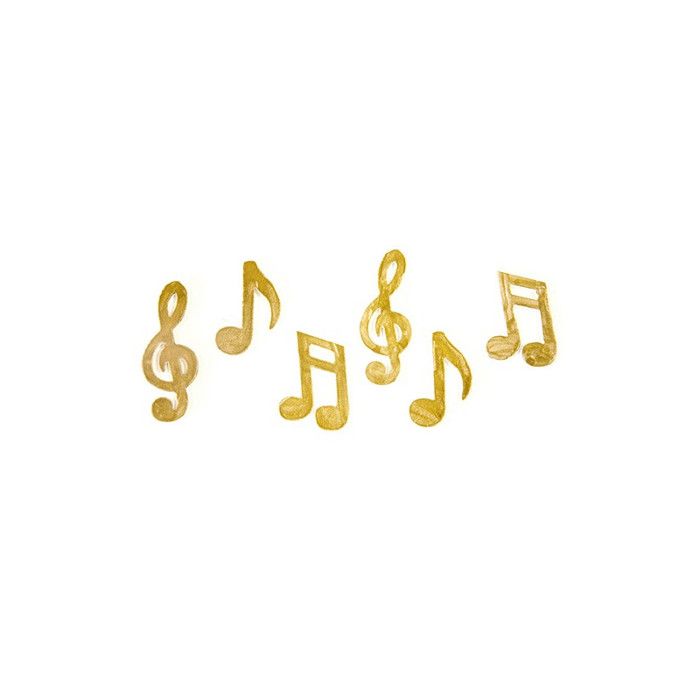 Décoration confettis note de musique en bois doré or (x24) REF/DEC467 ...
