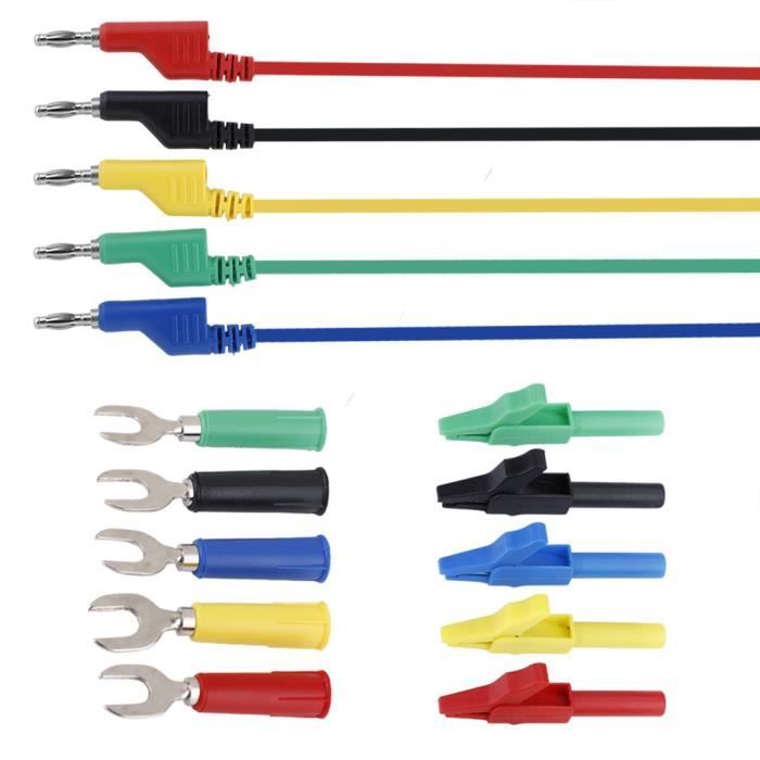 Kit de fils de test banane - TMISHION - 4 mm - Câbles robustes ...