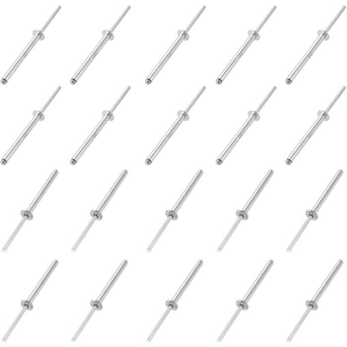 5Mm X 50Mm Aveugles Rivets X 20Pcs Aluminium-Acier Ouvert Extrémité ...