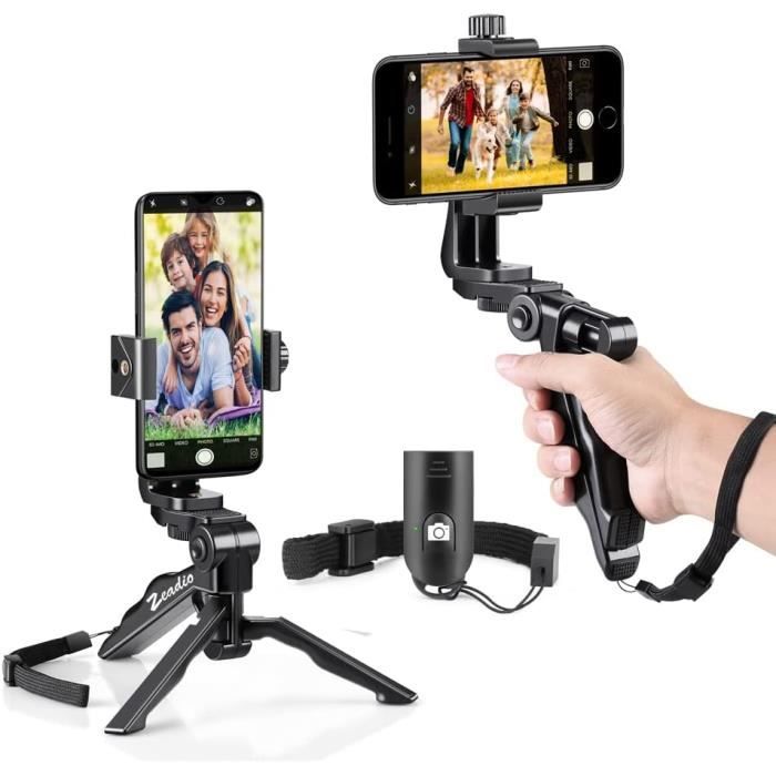 Trépied Smartphone Mini, Stabilisateur Poignée Avec Support Téléphone ...