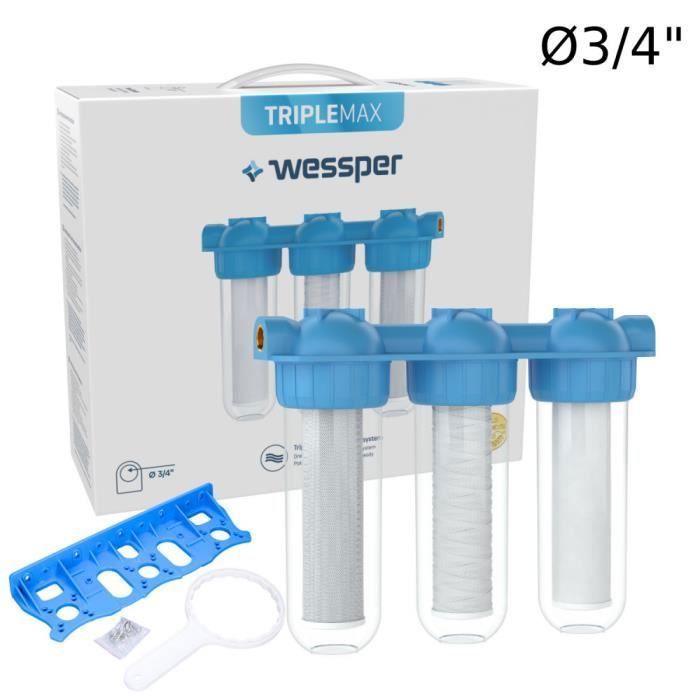 Wessper Système de filtration d'eau à 3 niveaux TripleMax pour tube de ...