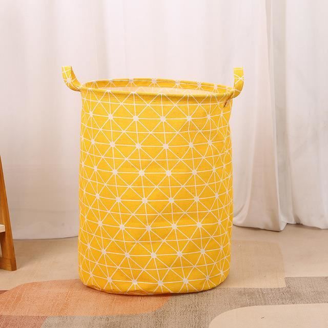 Panier à linge,Grid-40x50--Mir à linge en coton avec imprimé mignon ...