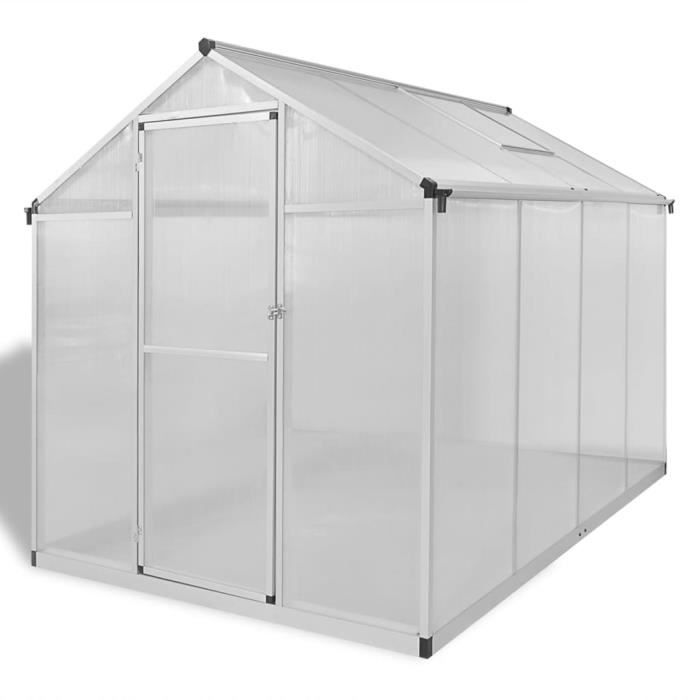 JIN-JP Serre renforcée en aluminium avec cadre de base 4,6 m² - HAUTE ...