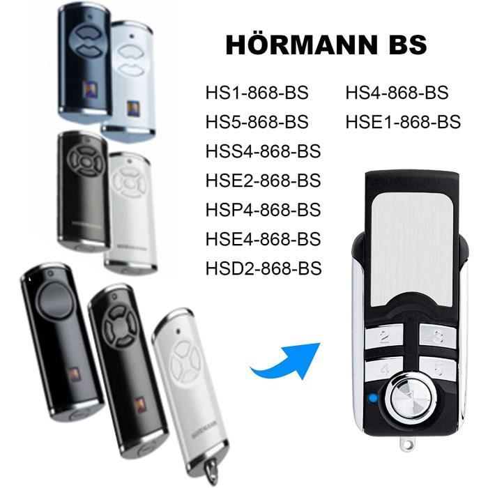 Transmetteur portatif pour porte de garage 868MHz Hörmann HSE2 HSE4 HS1 ...