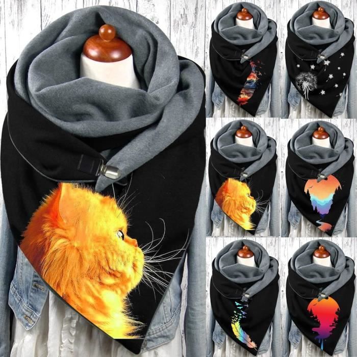 Echarpe Triangle Femme Chic Echarpe Triangle Femme Avec Bouton Écharpe ...