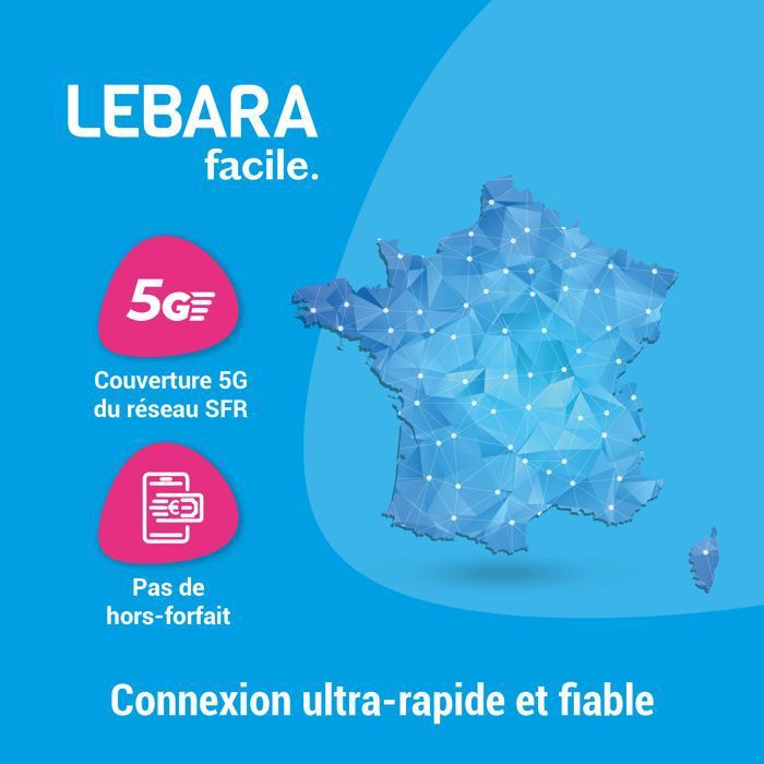 Lebara - Carte SIM Prépayée 250 Go 5G SFR - Appels & SMS Illimités ...