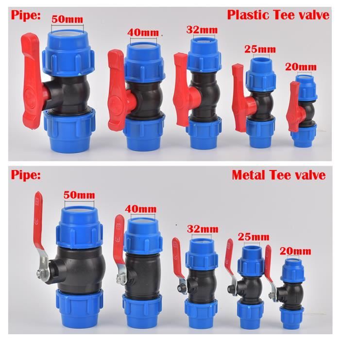 Vanne en T en métal-32mm-Tee Cross Plug Pvc Pe Tube Copper Core Plastic ...