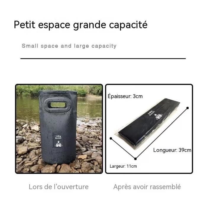 Seau pliant extérieur pratique camping pique-nique seau de pêche voyage ...