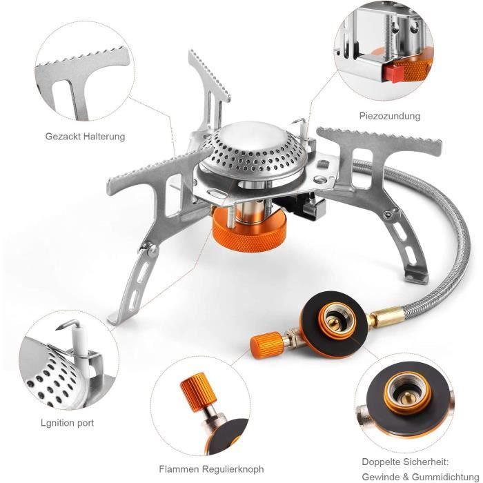 Suzzam Réchaud de Camping, Gaz Brûleur Camping Stove Compact Portable ...