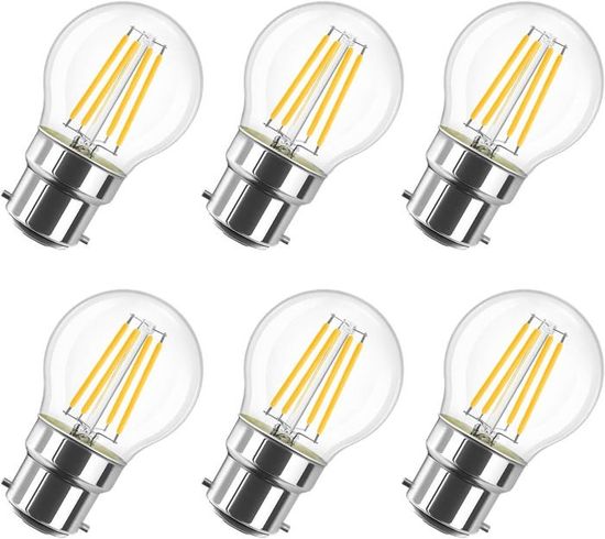 6W Ampoule LED Filament Bayonnate G45 B22 2700K Blanc Chaud 806Lm Ampoule Vintage Non-Dimmable ...
