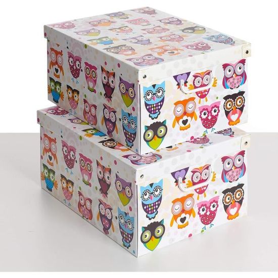 Lot De 2 Boîtes De Rangement En Carton, Avec Couvercle, Pour Ranger ...