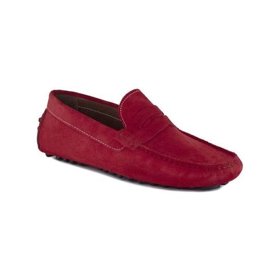 Mocassin Homme J.Bradford Cuir Rouge JB-JULEN Rouge - Cdiscount Chaussures
