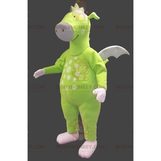 Costume de mascotte BIGGYMONKEY™ de dragon vert fluo - Cdiscount Maison