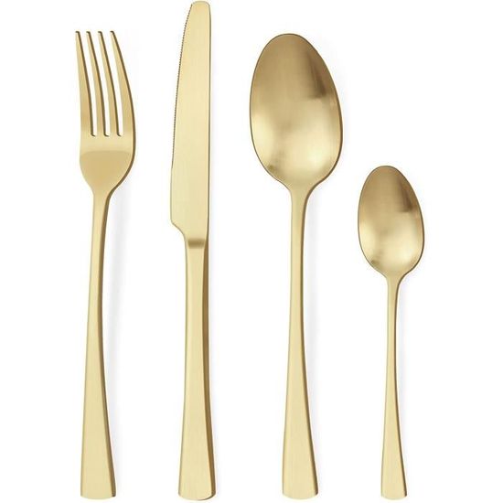 Bestdin set couverts de table or champagne 6 personnes, ensemble de ...