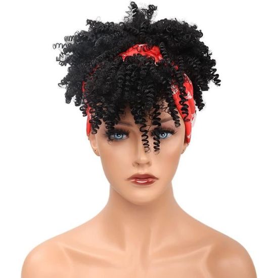 Perruque afro bouclée noire pour femme noire, perruque afro courte avec ...