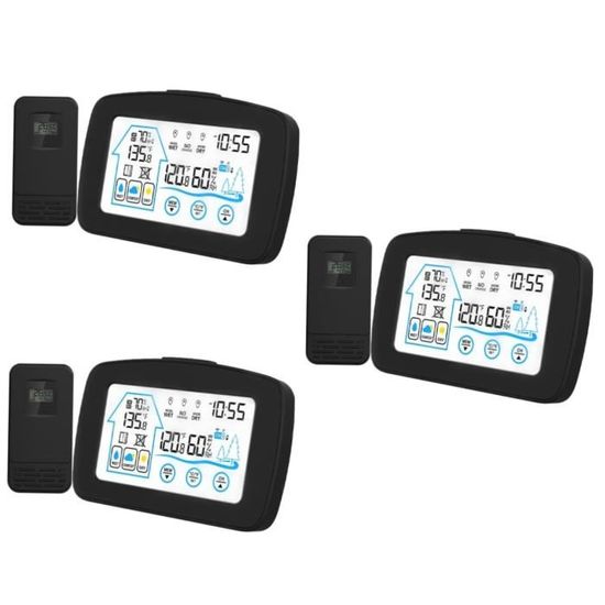 3 Pièces Station Météo Sans Fil Pour La Maison Intérieur Numérique Extérieur Capteur De ...