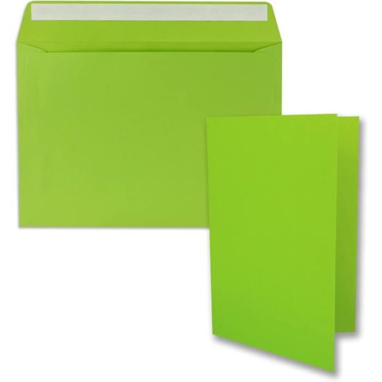 Lot De 10 Cartes Pliantes Din A5 14,8 X 21 Cm En Vert Clair (Vert) Avec ...