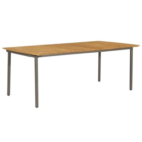 SAL Table de jardin 200x100x72 cm Bois d'acacia solide et acier ...