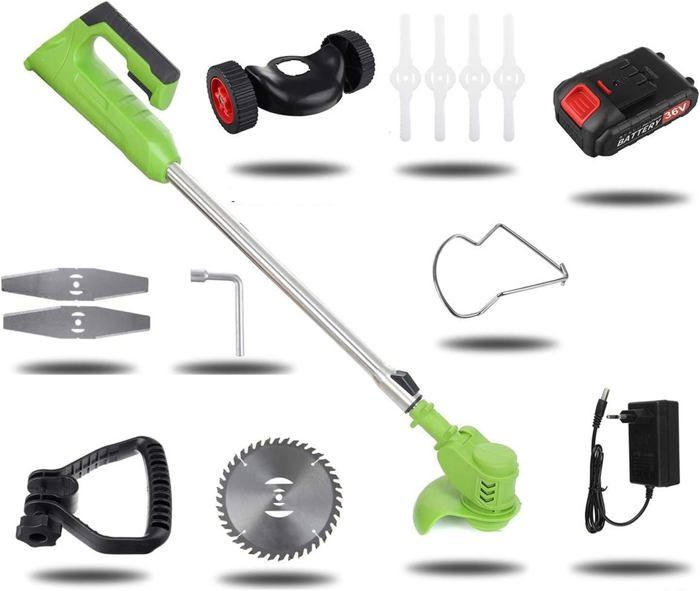 Tondeuse à Gazon électrique, Coupe-Herbe électrique sans Fil 2000 W, Tondeuse à Gazon Portable ...