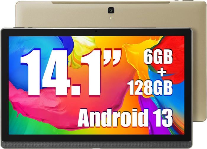 Tablette Mes-B1,14,1" Tablette Android 13 Avec Écran Ips Hd 1920 X 1080,6 Go/128 Go,Wifi 2,4 G ...