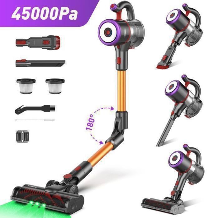 Aspirateur sans fil poils animaux 550W 45000Pa, batterie 6x3200mAh ...