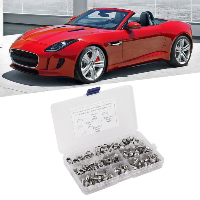 Ashata écrou à vis en cage 50Pcs Set M6x20 Network Cabinet Rack Vis M6 ...