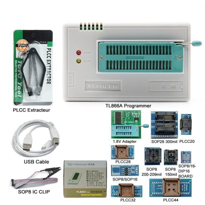 Programmateur BIOS universel USB TL866II Plus EEPROM PIC AVR TL866, 24 ...
