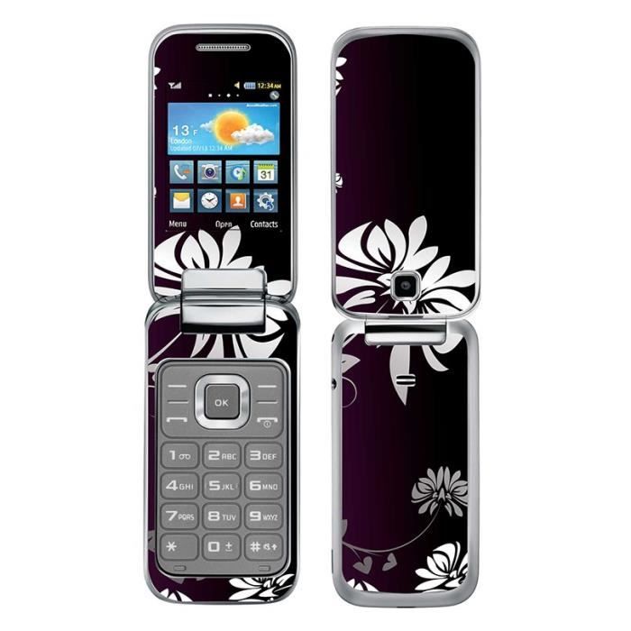 Skin Stickers pour samsung c3590 (Sticker : White and purple flowers ...