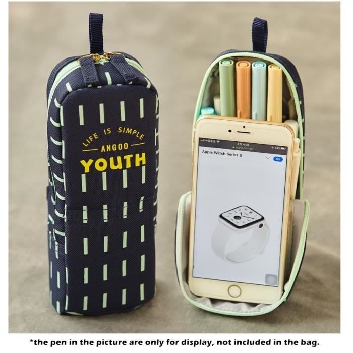 Trousse scolaire,Angoo [Simple] sac à stylos,pochette de rangement en ...