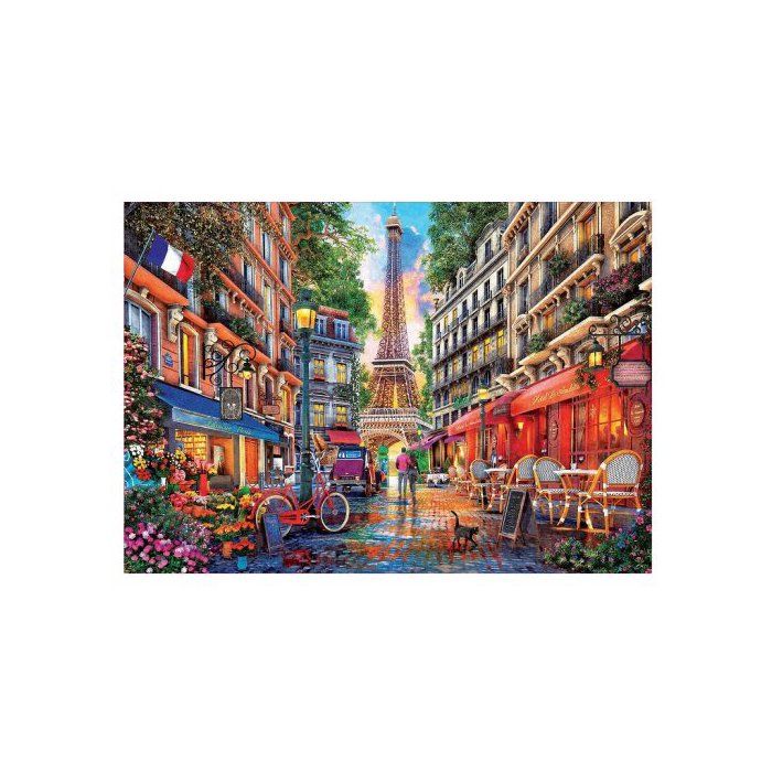 Puzzle 1000 pieces Soiree Romantique a Paris - Colle Fix incluse - Tableau Art Peinture, Tour ...