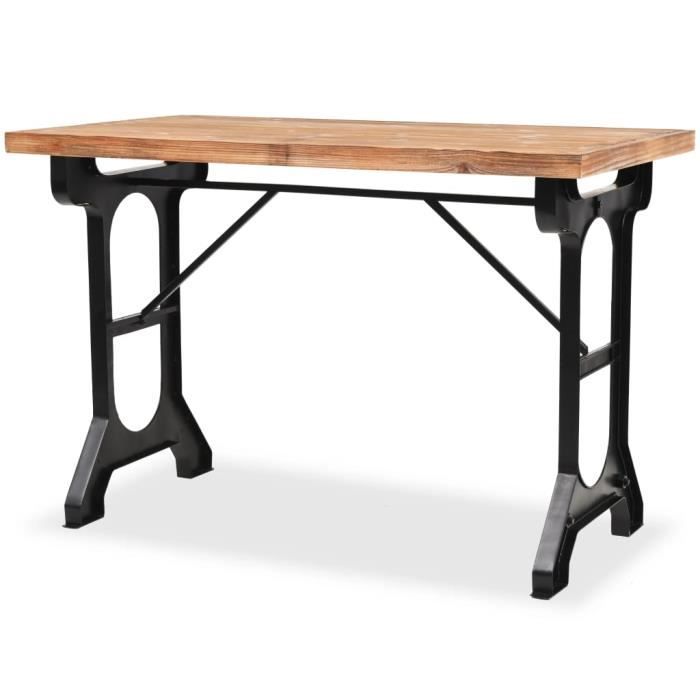 Table de salle à manger - FYDUN - Sapin massif - Acier robuste ...