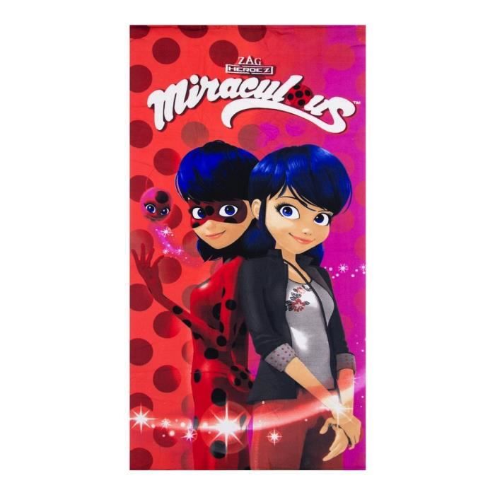 Drap de plage Miraculous Ladybug serviette plage double GUIZMAX ...