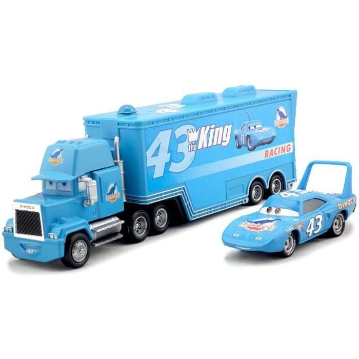 2pcs/set Cars Pixar le roi dinoco & mack Hauler camion miniature jouets ...