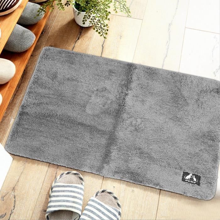 Tapis De Sol Porte Doux Absorbant Antidérapant Tapis De Chevet (Gris ...