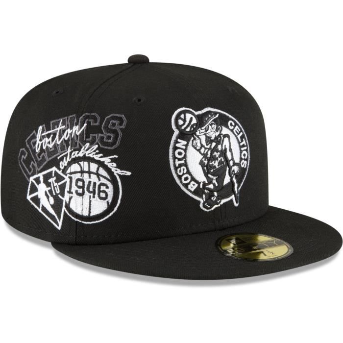 New Era 59Fifty Fitted Cap - NBA BACK HALF Black Edition Boston celtics ...