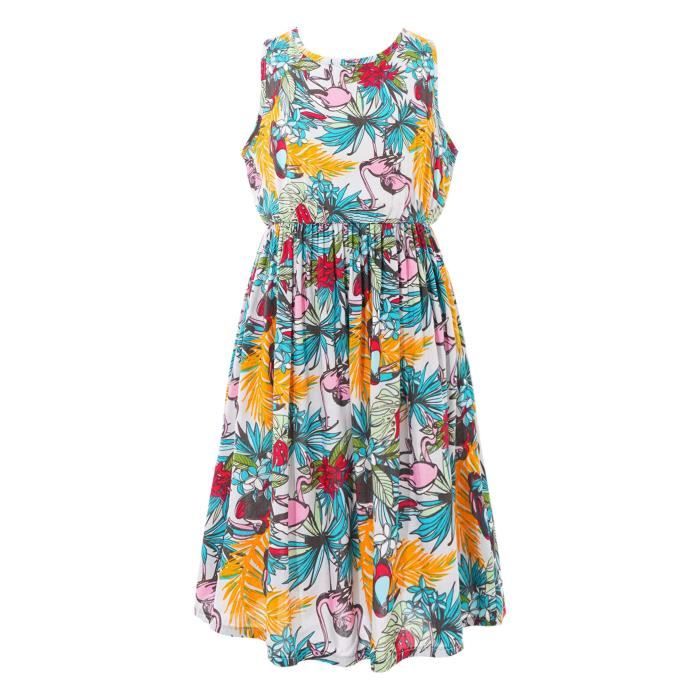 IEFIEL Robe Ado Fille Fleurie Robe d'Été Robe de Plage Fille Bohème ...