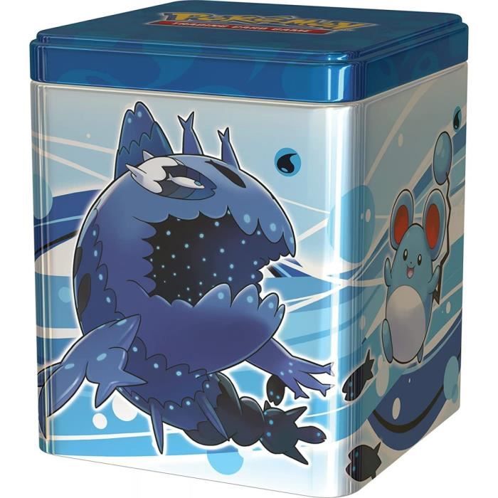 Boîte métal bleue Pokémon - Tin Cube Eau Carte Française à ...