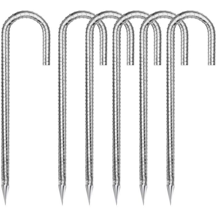 Ancrage Au Sol Galvanisé 6 Ancrages Au Sol 30Cm En Forme De J Piquets D ...
