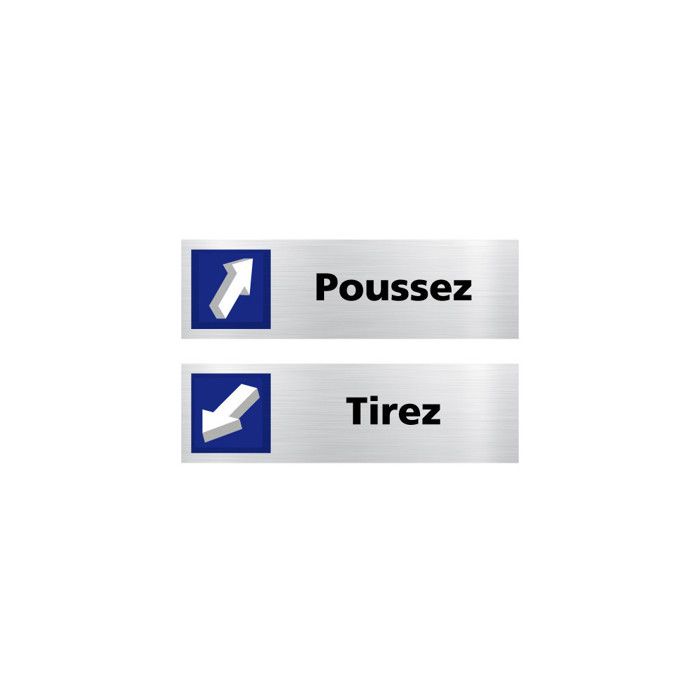 Lot de 2 Pictogrammes de porte Tirez / Poussez Q0437Adhésif aspect ...