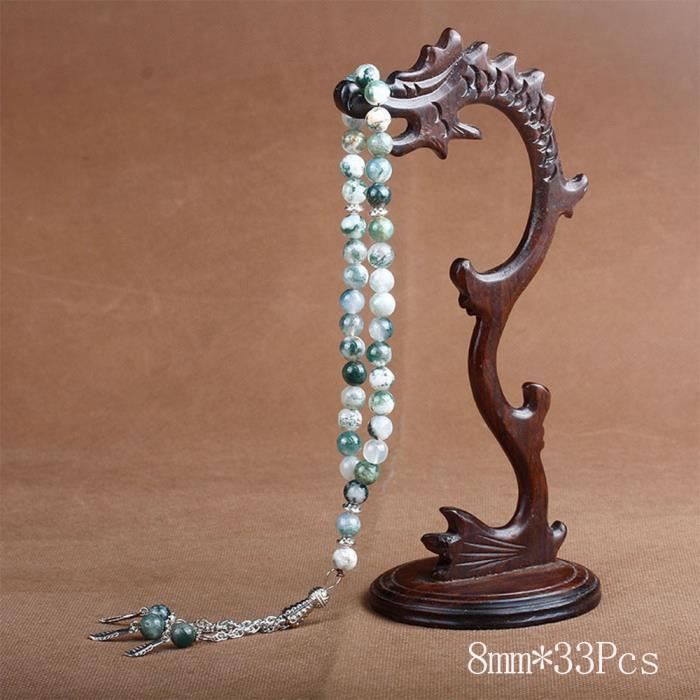 CHAPELET,Tree agate--Chapelet islamique Tasbih pour hommes, 33 perles ...