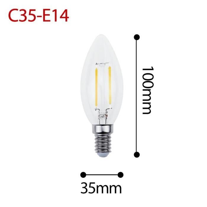 AMPOULE LED,C35 E14-4W-Warm White--Ampoule à Filament LED rétro Edison ...