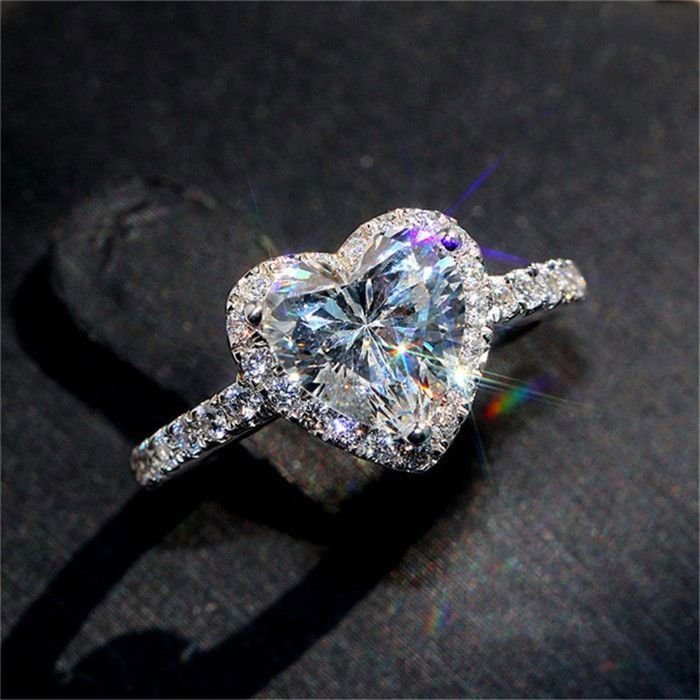 Bagues de mariage en Zircon pour femmes,breloques de mariée,couleur or ...