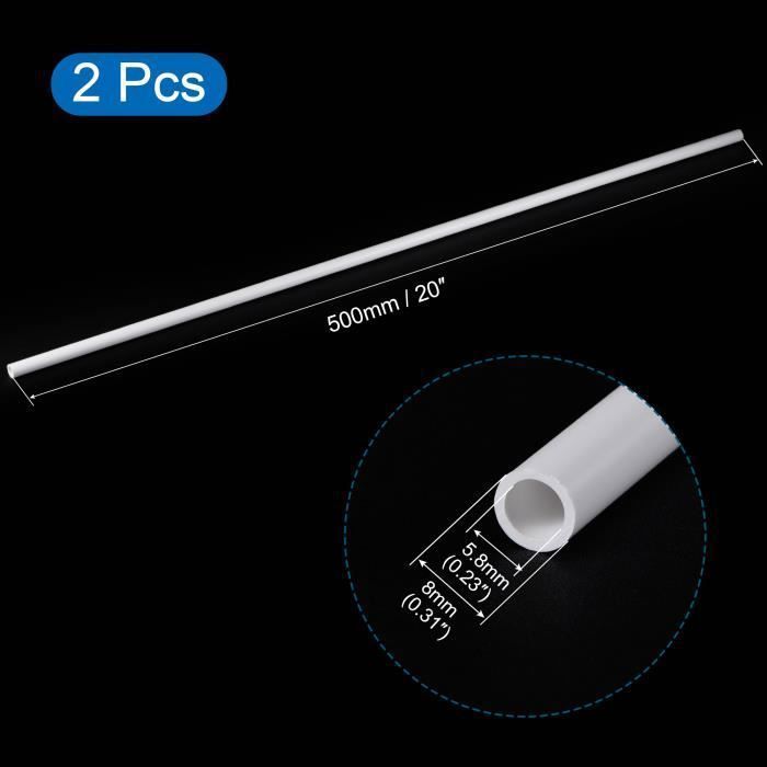 Tuyau Tube SOURCING MAP PVC Rond Rigide Plastique 5.8mm ID 8mm OD 500mm ...
