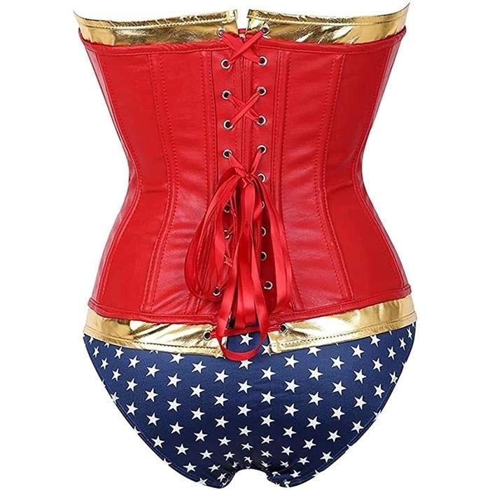 BUSTIER - CORSET Costume Femme Wonder Woman Serre Taille Bustier Corset ...