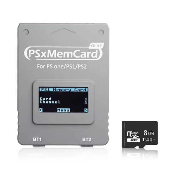 CARTE MEMOIRE GRISE Bitfunx PSxMemCard Gen2 Memory Card For Sony ...