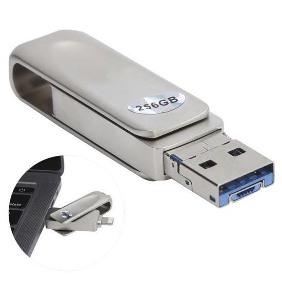 Atyhao Tbest Clé USB 256 Go 3 en 1 USB Flash Drive Phone OTG U Disk ...