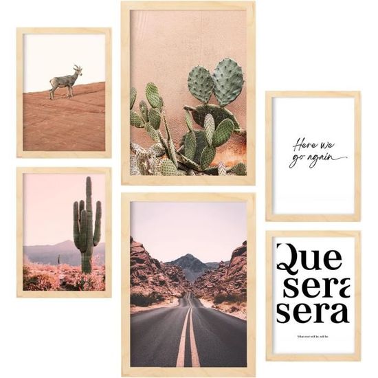 Ensemble De 6 Posters Desert Of Mexico Photographs - Mural Art Print - Decorative Wall Art ...