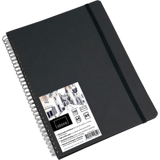 Lobome Carnet De Croquis A3 64 Feuilles (128 Pages) De Papier Blanc ...