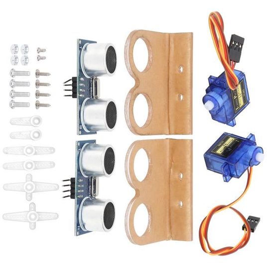 Tbest Ultrasonic Ranging Module, DIY Robot Car Kit PCB ABS for RC Car ...