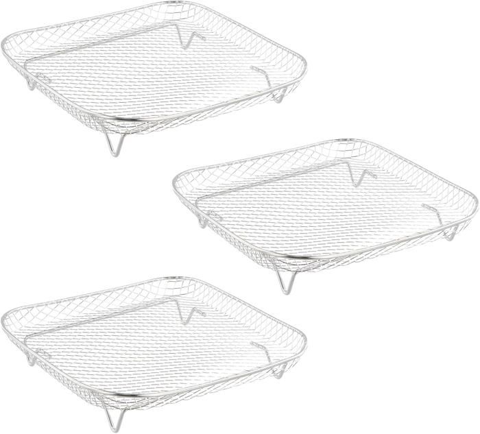 Grilles Pour Friteuse,3 Pièces Grille De Friteuse À Air En 304 Acier Inoxydable,Panier En Acier ...